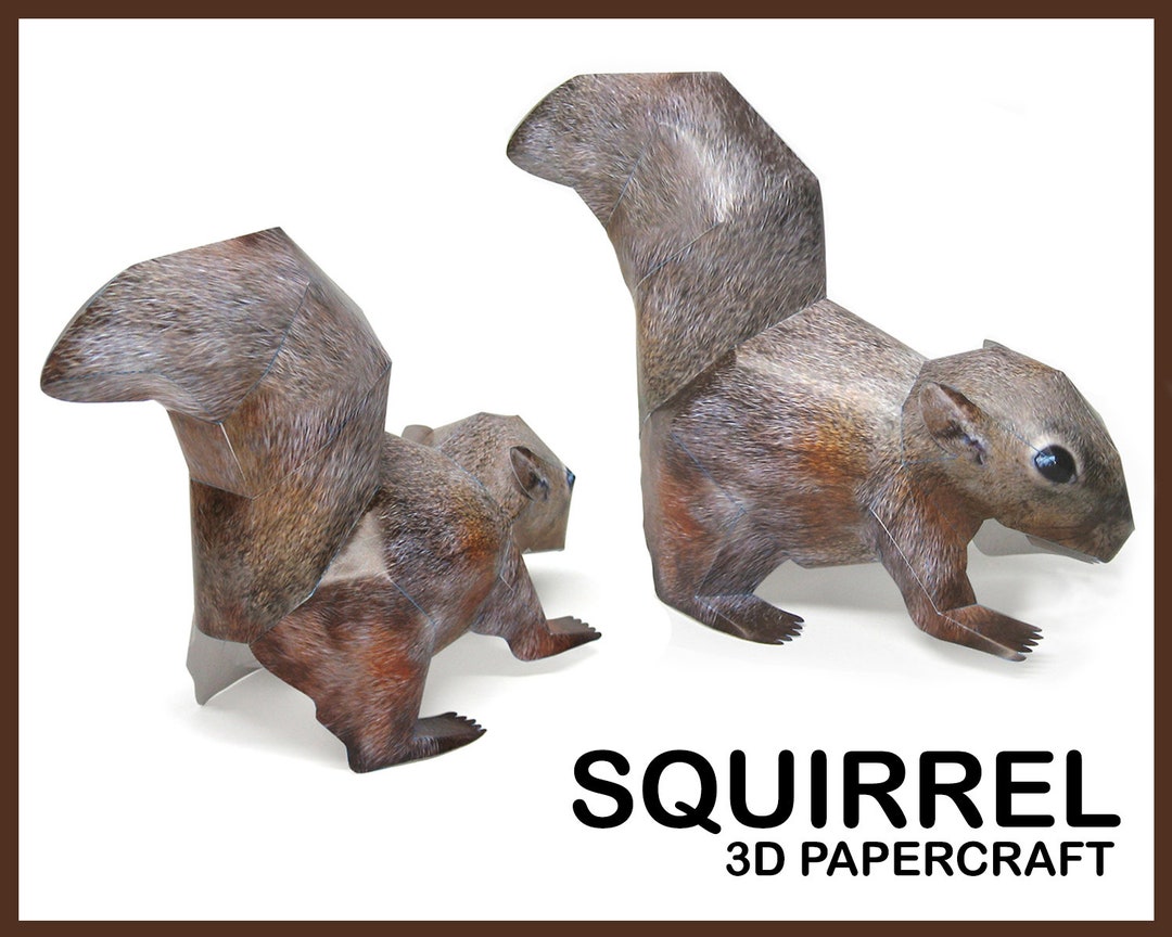 SQUIRREL 3D Papercraft / Squirrel Decor / 3d Origami Squirrel ...