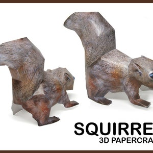 SQUIRREL 3D Papercraft / Squirrel Decor / 3d Origami Squirrel ...