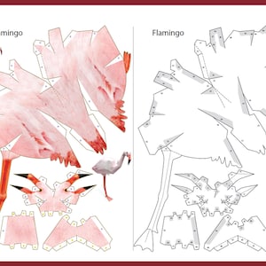 FLAMINGO 3D Papercraft / Flamingo Decor / 3d Origami / Flamingo Art ...