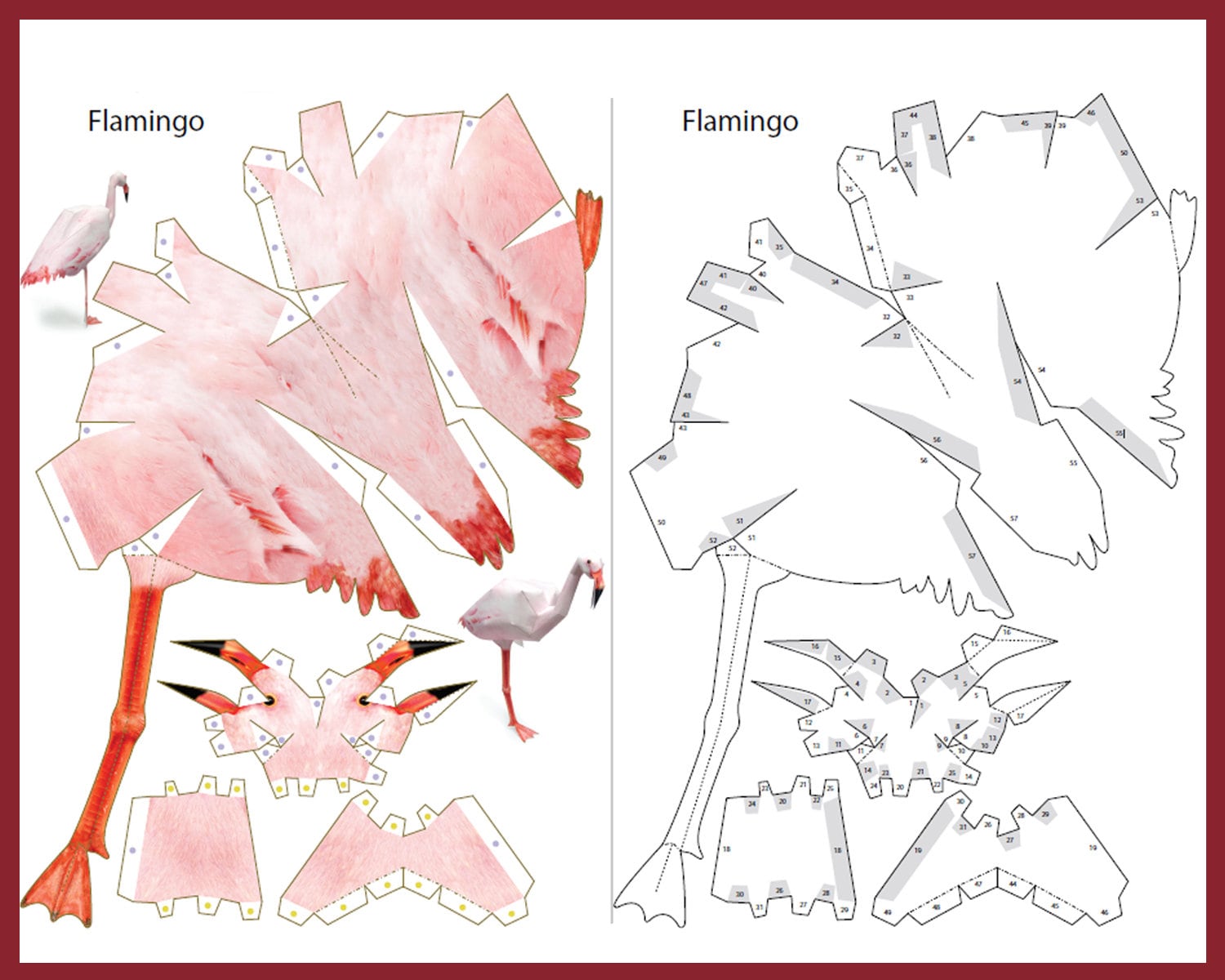 FLAMINGO 3D Papercraft / Flamingo Decor / 3d Origami / Flamingo Art ...