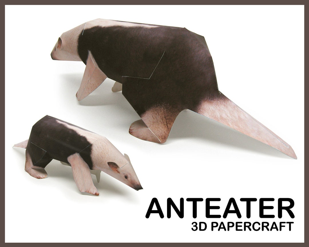 ANTEATER 3D Papercraft / 3D Paper Craft Template PDF / Printable Paper ...