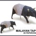 MALAYAN TAPIR 3D Papercraft / Paper Sculpture / DIY Decor / Pdf ...
