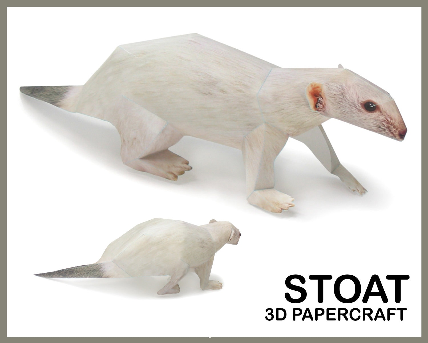 STOAT 3D Papercraft / Stoat 3d Origami / Papercraft Template / Stoat ...