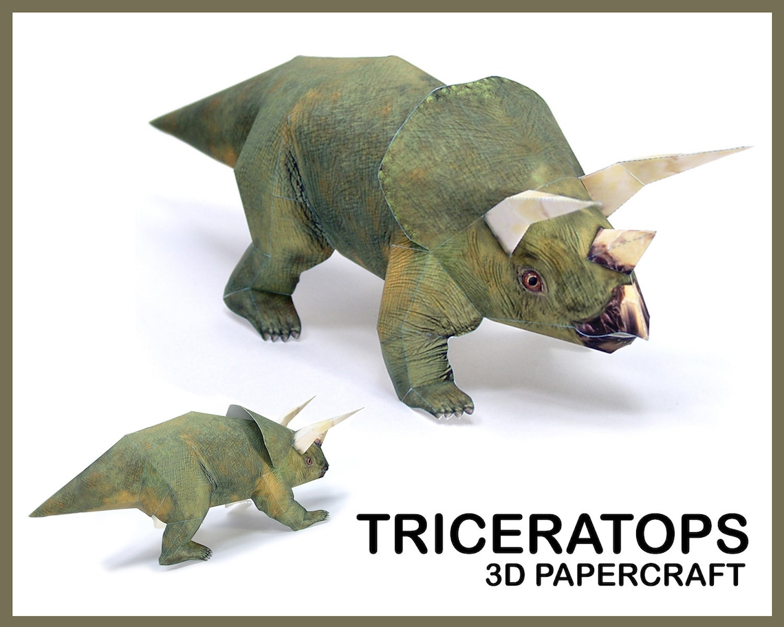 TRICERATOPS 3D Papercraft / Papercraft Animals / Animal Sculpture ...