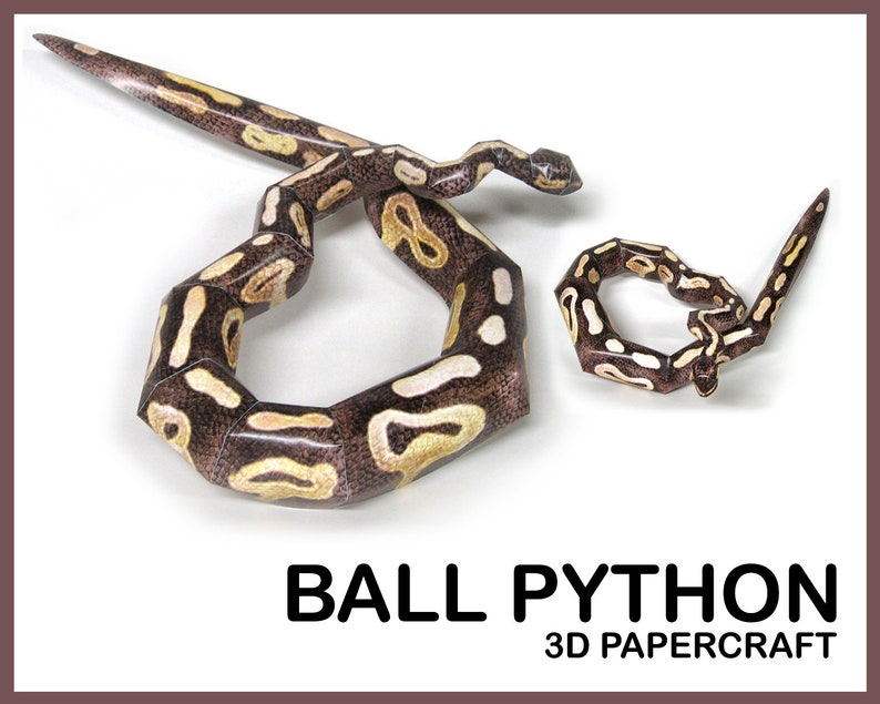 BALL PYTON 3D Papercraft / Papercraft Animals / Animal Sculpture / 3d ...