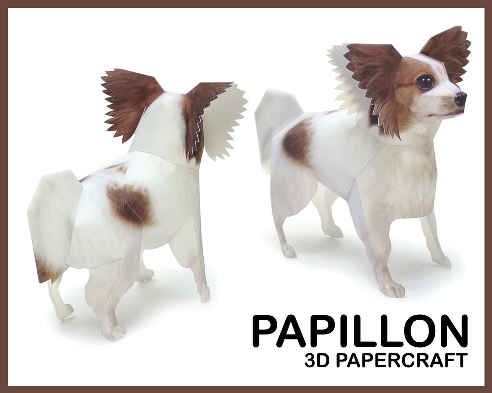 PAPILLON 3D Papercraft / Toy Spaniel Papercraft 3d / Dog Paper Model ...