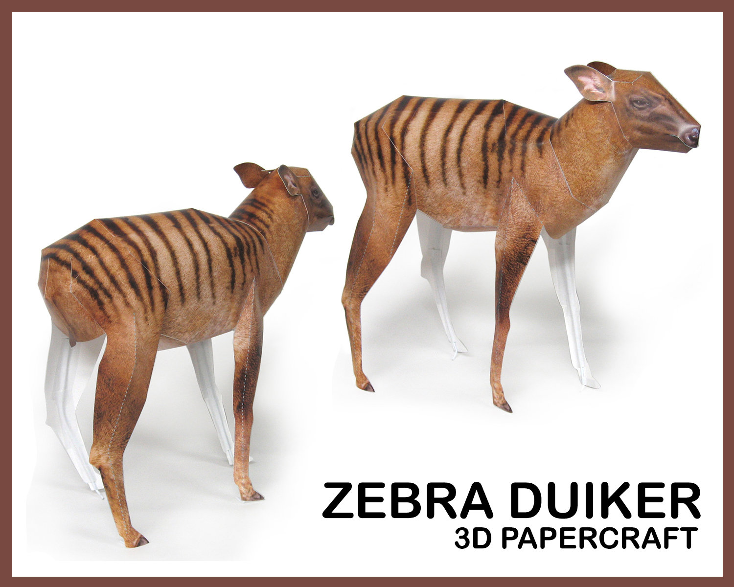 ZEBRA DUIKER 3D Papercraft / Zebra 3D Papercraft / Papercraft Animals ...