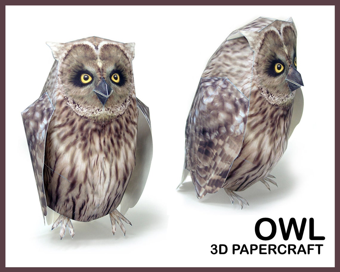 BLAKISTONS FISH OWL 3D Papercraft / Owl Sculpture / Owl Print / Owl ...
