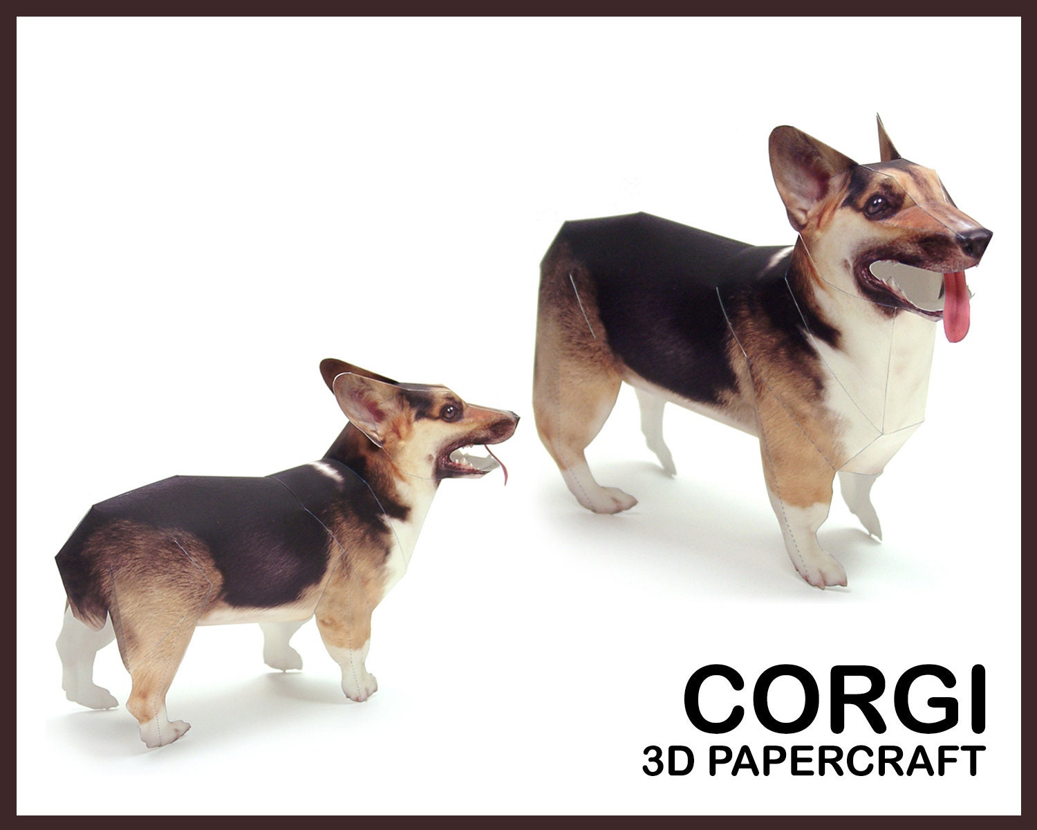 CORGI 3D Papercraft / Corgi Stickers / 3d Printed /3d Origami / Cute ...