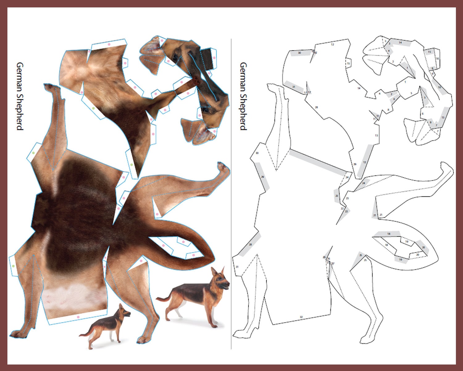 GERMAN SHEPHERD 3D Papercraft / DIY German Shepherd Pdf Digital ...