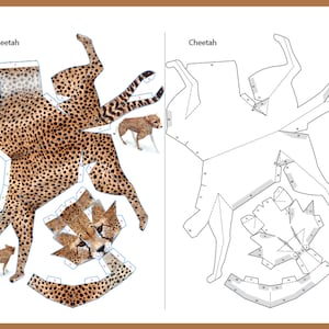 CHEETAH 3D Papercraft / Cheetah Print Pdf / DIY Papercraft / 3D Puzzle ...