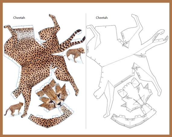 Cheetah 3d Craft Printable