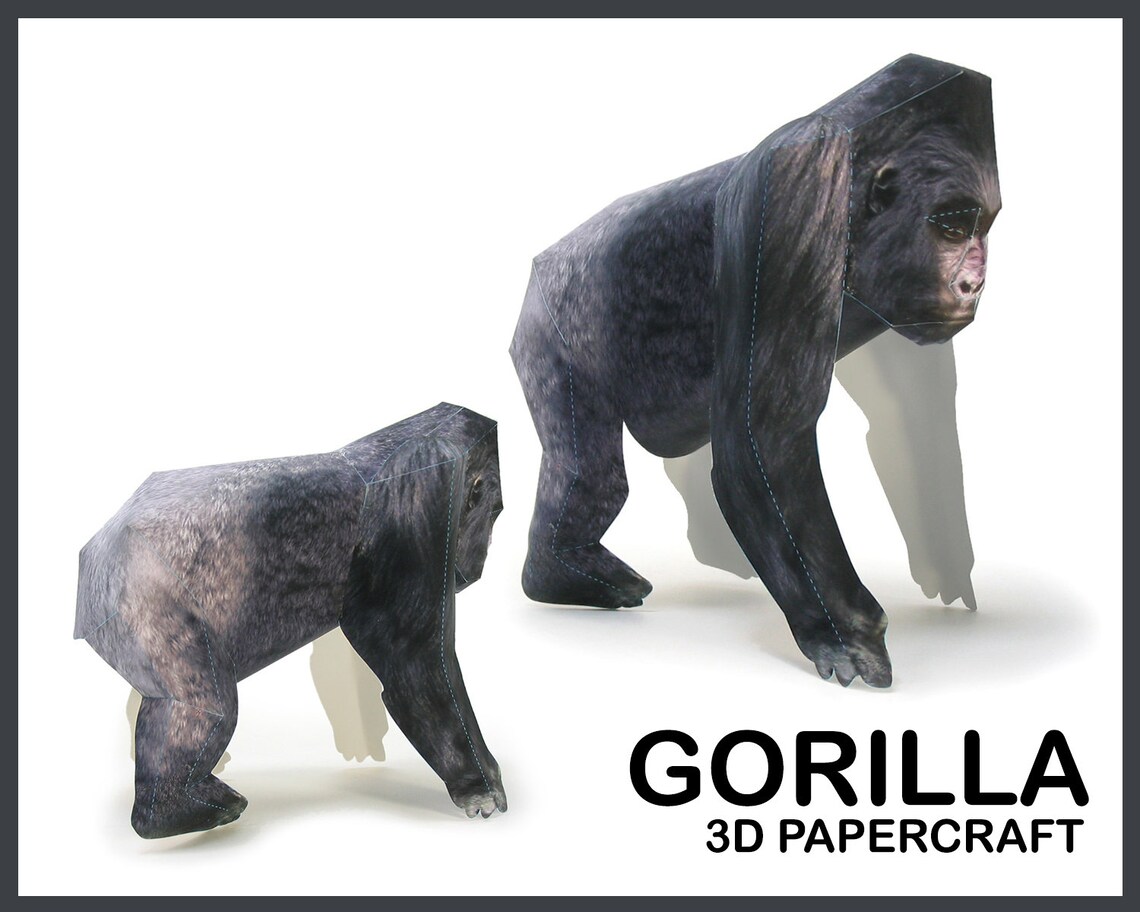 GORILLA 3D Papercraft / Papercraft Animals / Papercraft Model / 3d ...