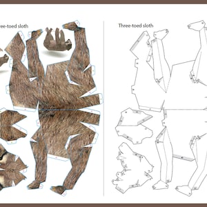SLOTH 3D Papercraft / 3d Origami Sloth Art / Sloth Paper Model DIY PDF ...