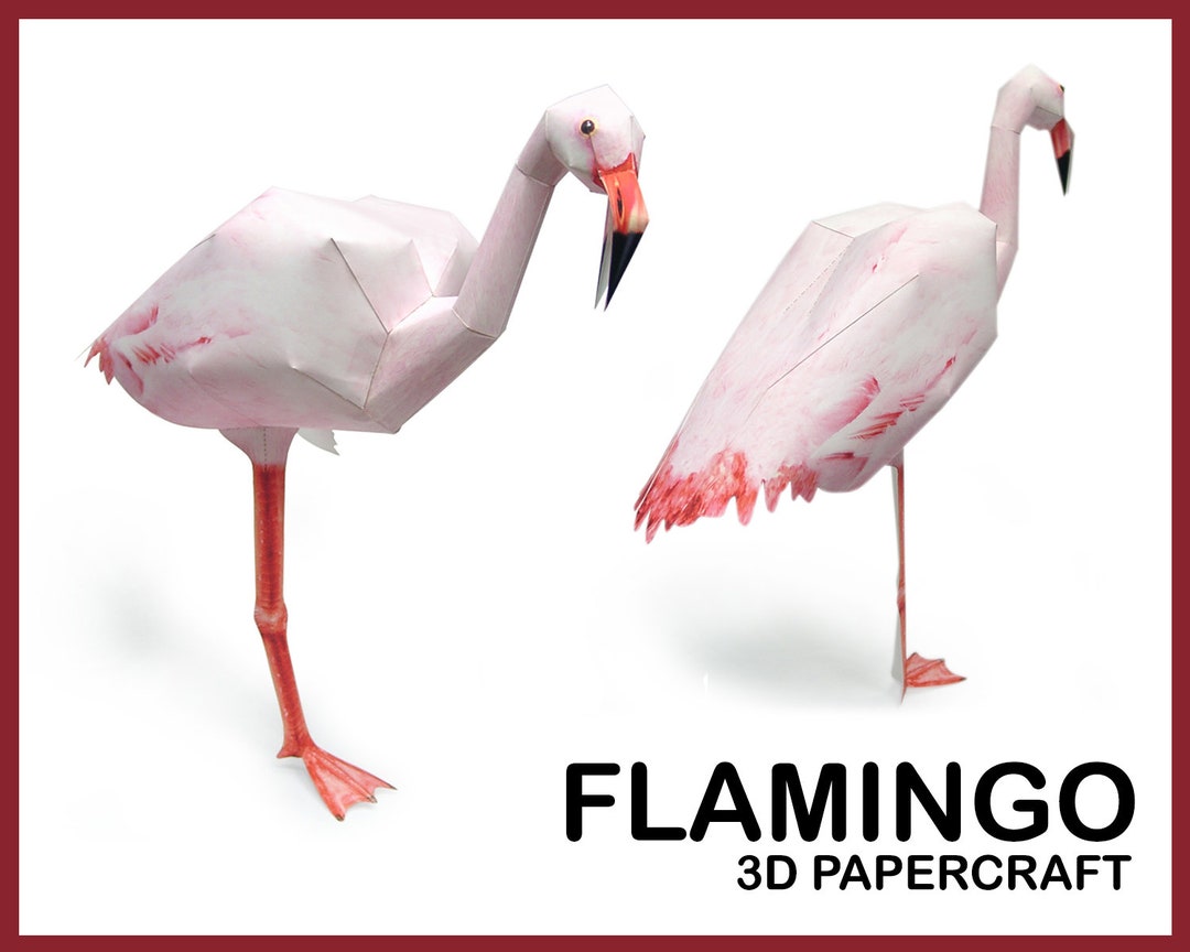 FLAMINGO 3D Papercraft / Flamingo Decor / 3d Origami / Flamingo Art ...