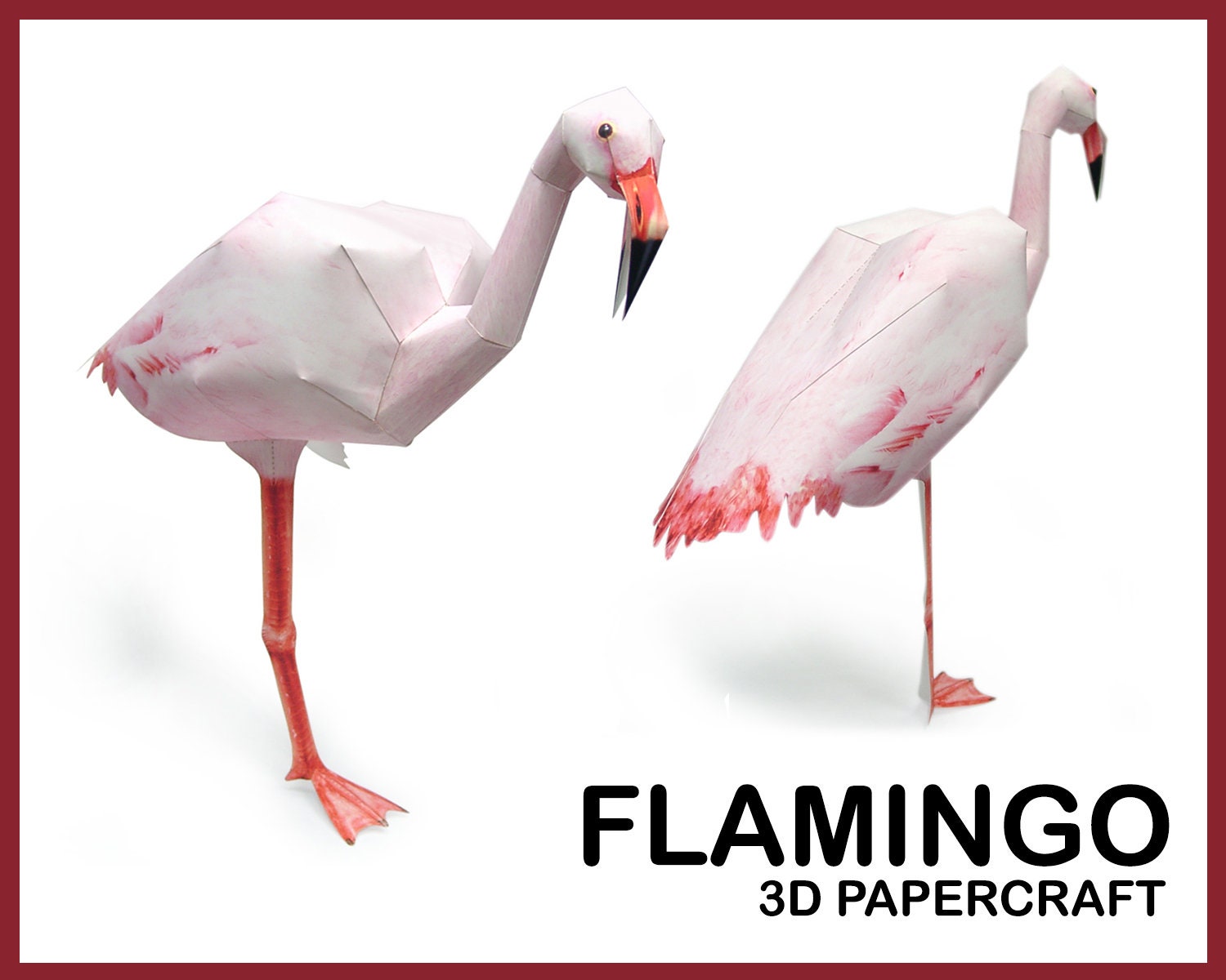 FLAMINGO 3D Papercraft / Flamingo Decor / 3d Origami / Flamingo Art ...