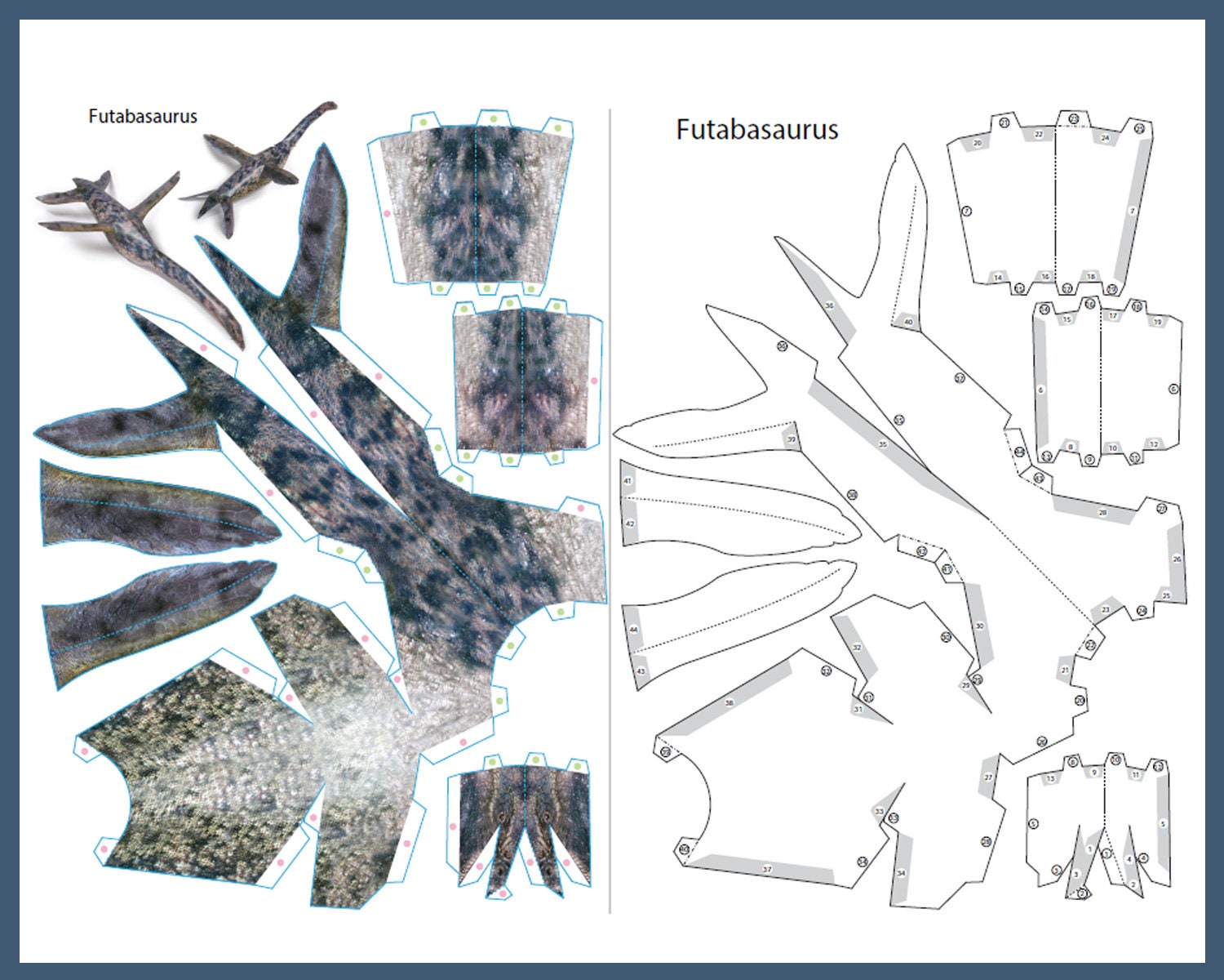 FUTABASAURUS 3D Papercraft / Paper Craft 3D Origami Kit / 3D Papercraft ...