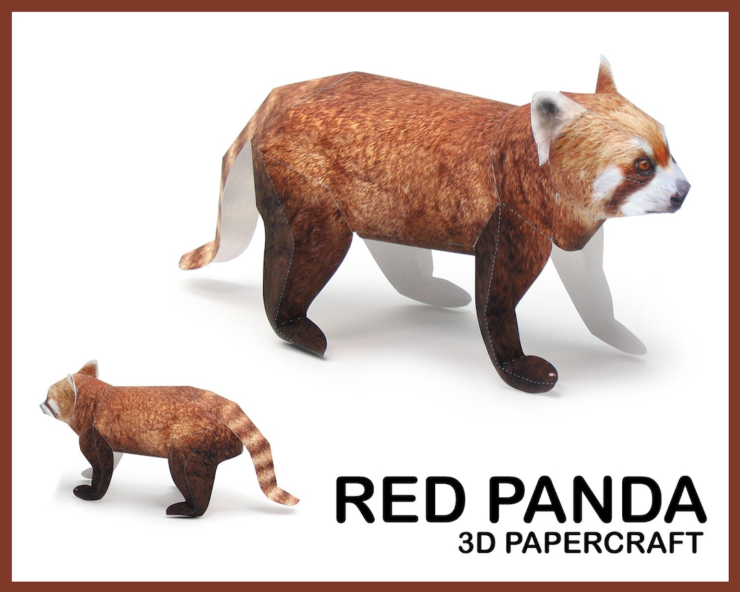 RED PANDA 3D Papercraft / Papercraft 3d / 3d Origami / Panda Papercraft ...