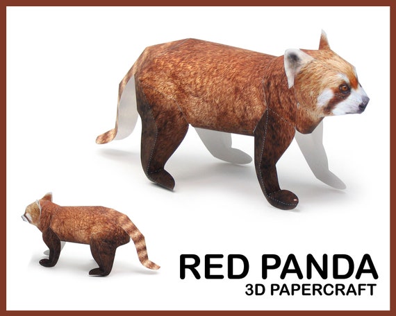 RED PANDA 3D Papercraft / Papercraft 3d / 3d Origami / Panda - Etsy UK
