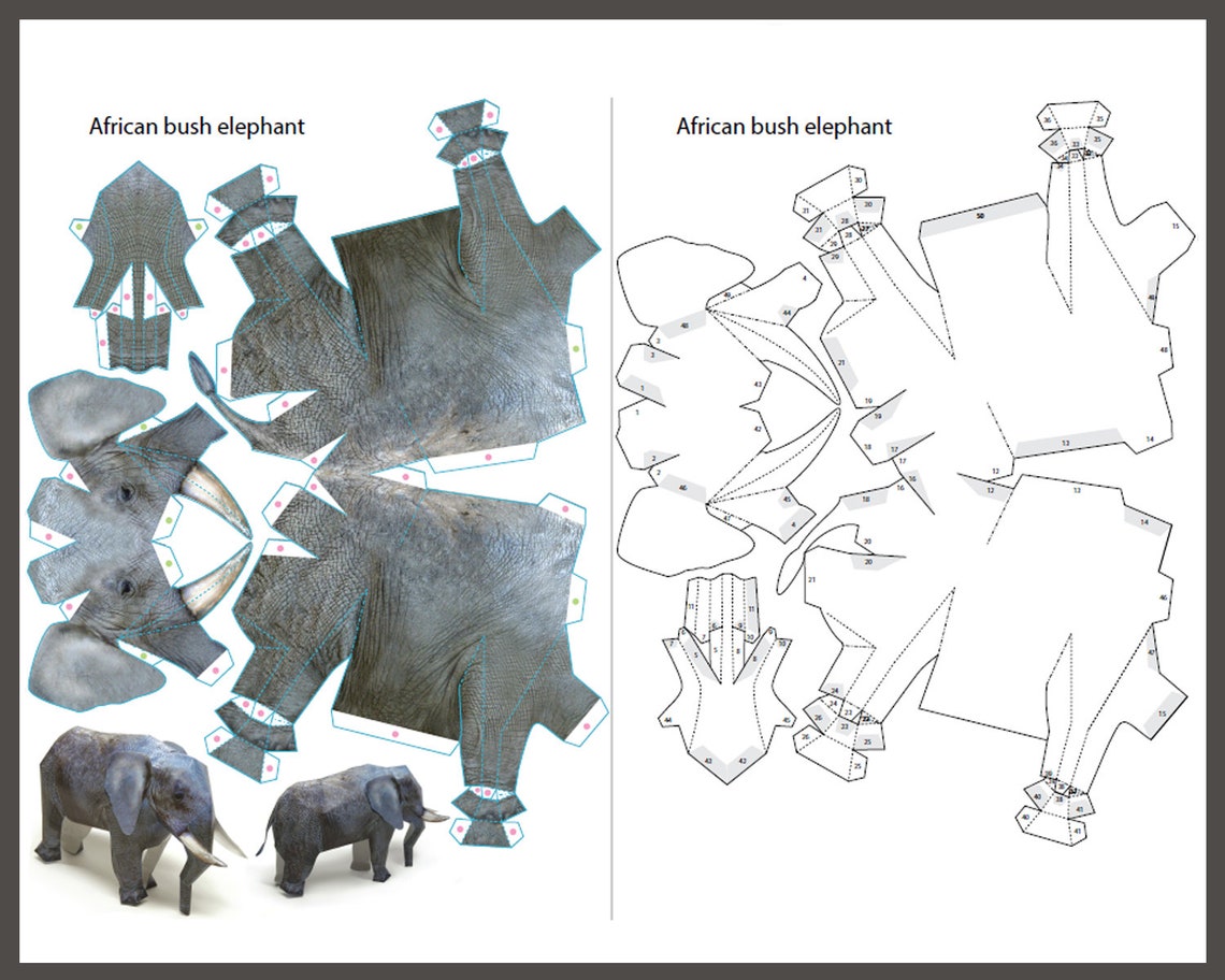 ELEPHANT 3D Papercraft / Elephant Sculpture / Elephant Decor / 3d ...