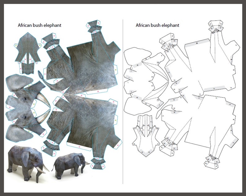 ELEPHANT 3D Papercraft / Elephant Sculpture / Elephant Decor / 3d ...