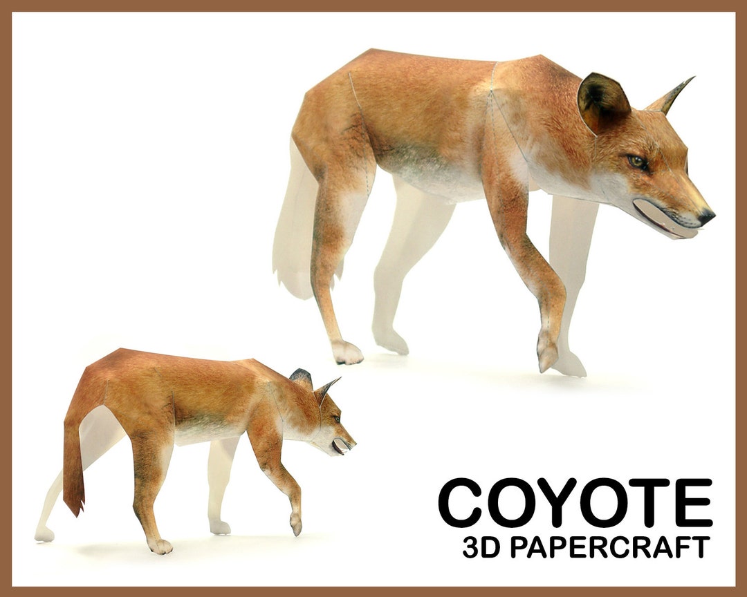 COYOTE 3D Papercraft / Plantillas pdf DIY / coyote artesanal de papel ...
