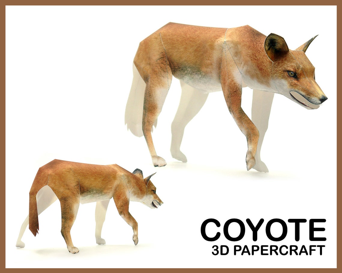 COYOTE 3D Papercraft / DIY Pdf Templates / Paper Craft Coyote / Diy 3d ...