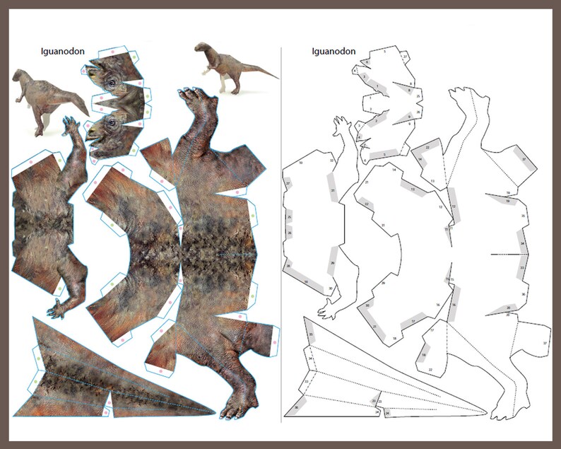 IGUANODON 3D Papercraft / Papercraft Tiere / 3D Druck Tier / - Etsy ...