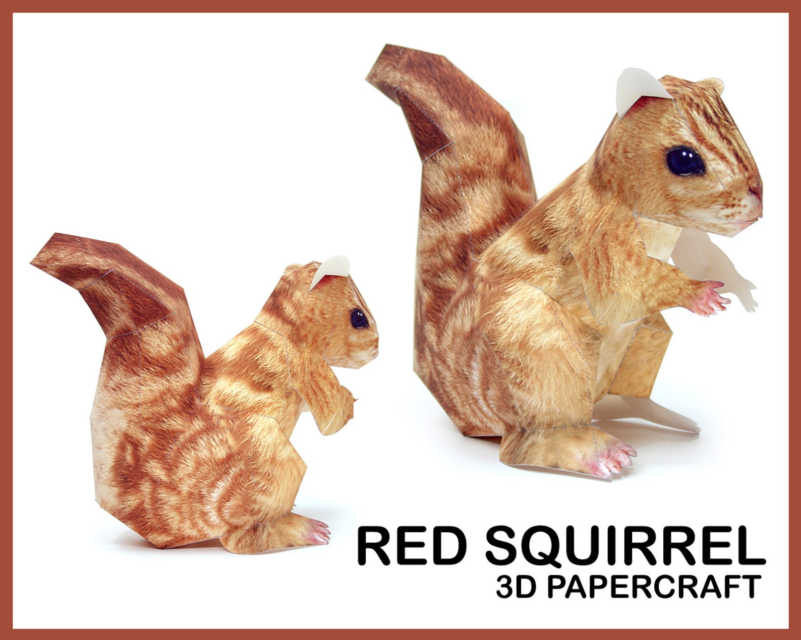 RED SQUIRREL 3D Papercraft / Squirrel Decor / 3d Origami / Papercraft ...