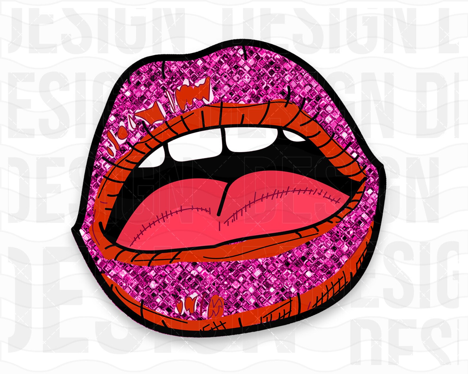 Glitter Lips Sublimation Design Graphic - Etsy