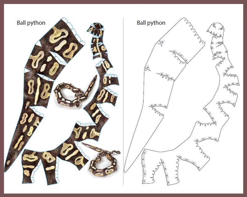 BALL PYTON 3D Papercraft / Papercraft Animals / Animal Sculpture / 3d ...