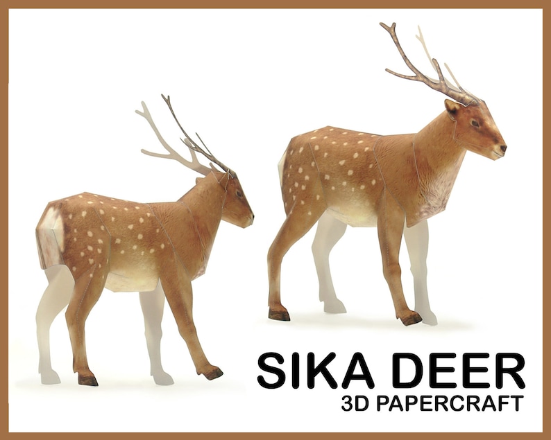 SIKA DEER 3D Papercraft / Deer Cardboard Model / Papercraft Model ...