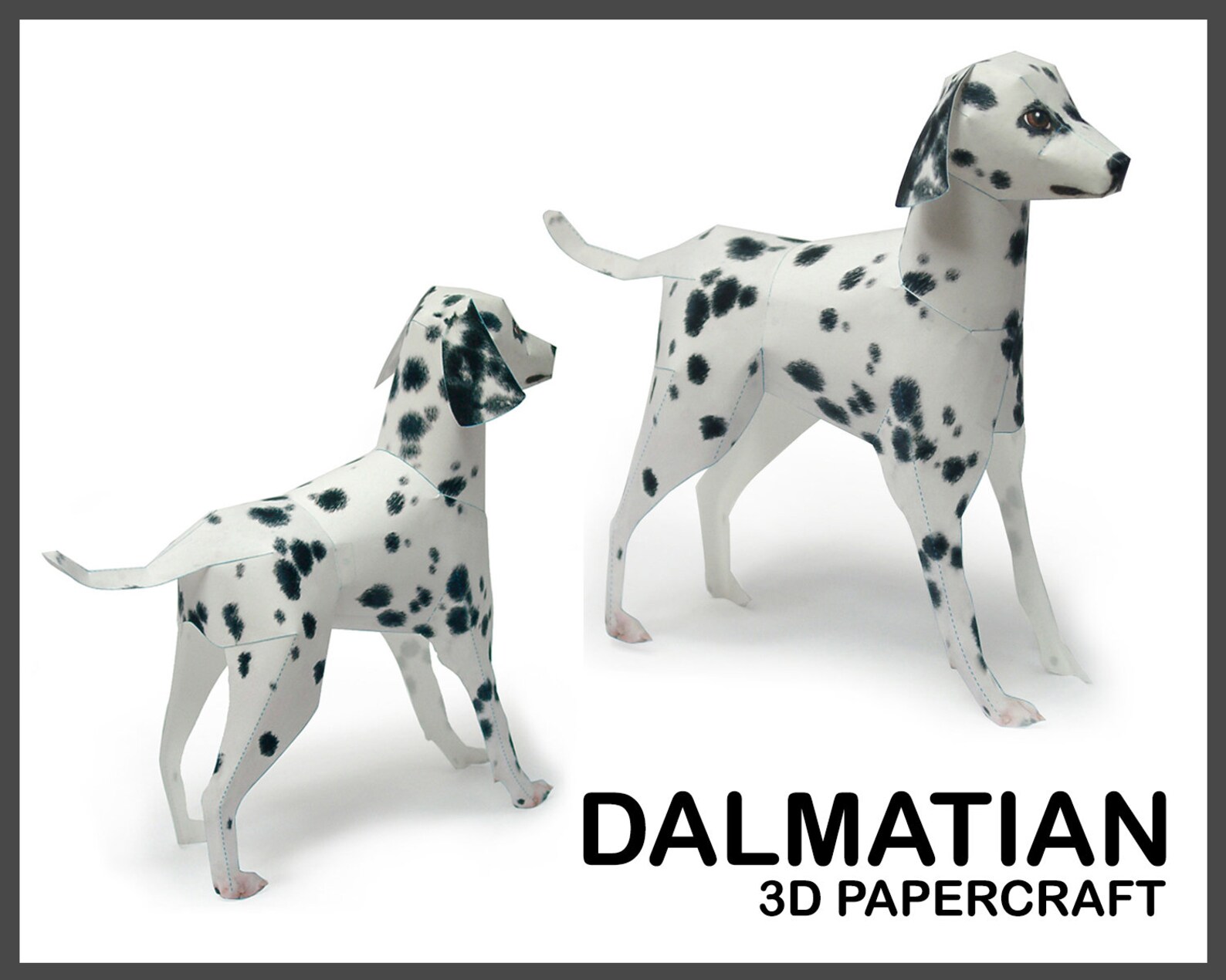 DALMATIAN 3D Papercraft / Dog Papercraft / 3D PDF Template / Papercraft ...