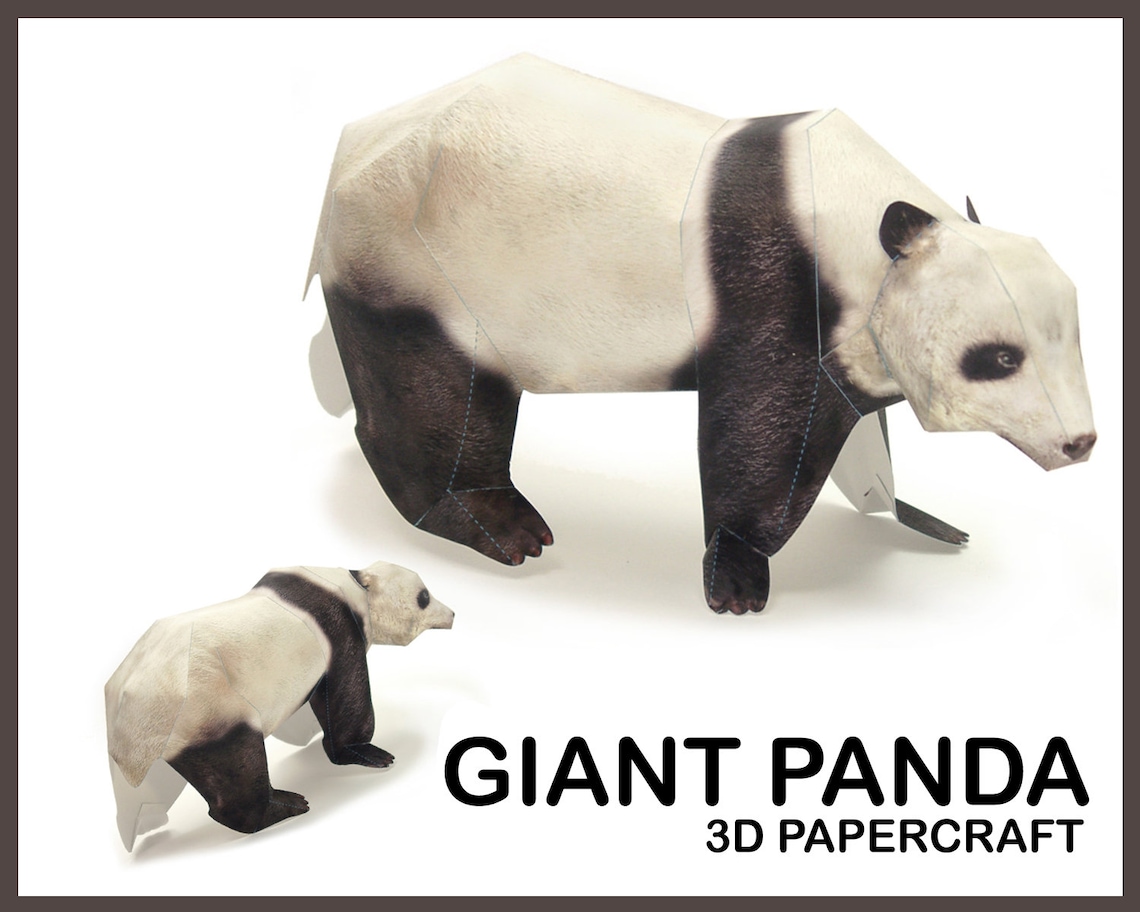 GIANT PANDA 3D Papercraft / 3d Origami Panda / Cute Panda / 3d Panda ...
