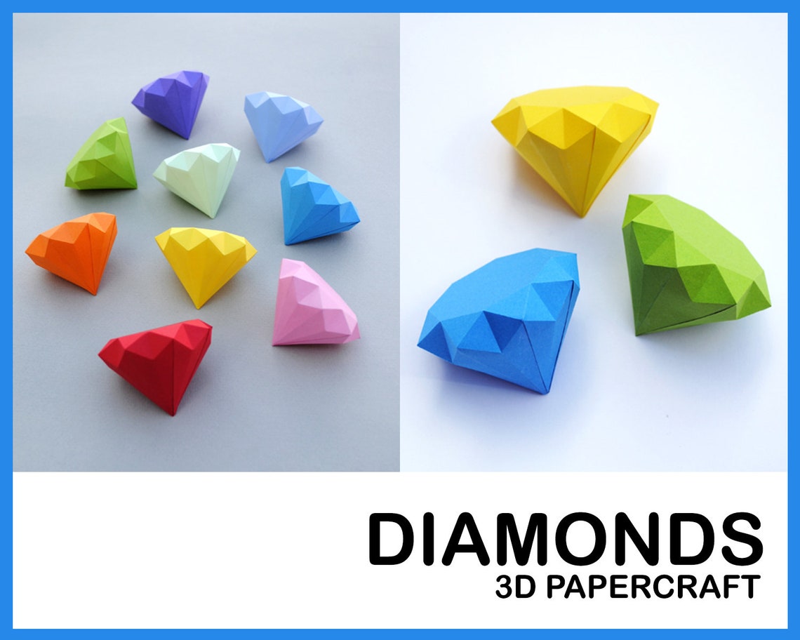 DIAMONDS 3D Papercraft / DIY Diamond Papercraft / Diamond Decor ...