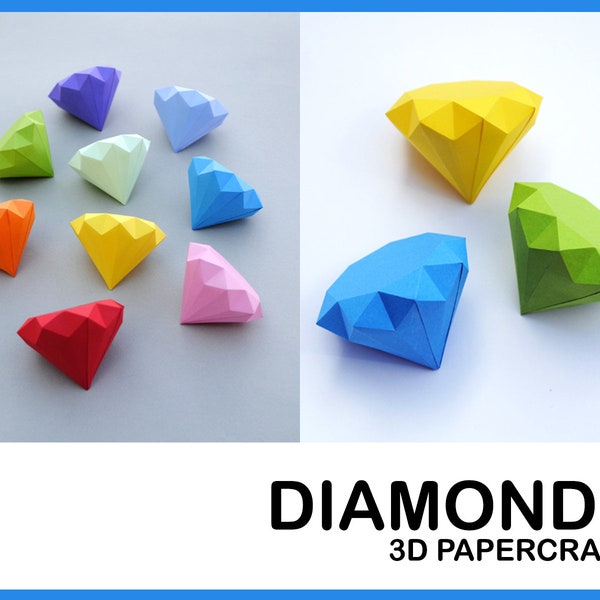 Diamond Papercraft Template - Etsy