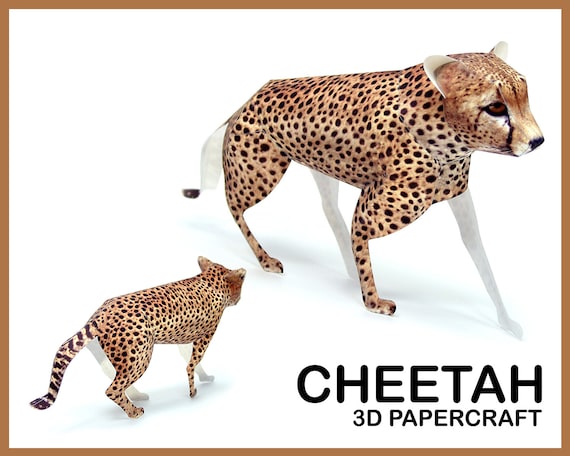CHEETAH 3D Papercraft / Cheetah Print Pdf / DIY Papercraft / - Etsy