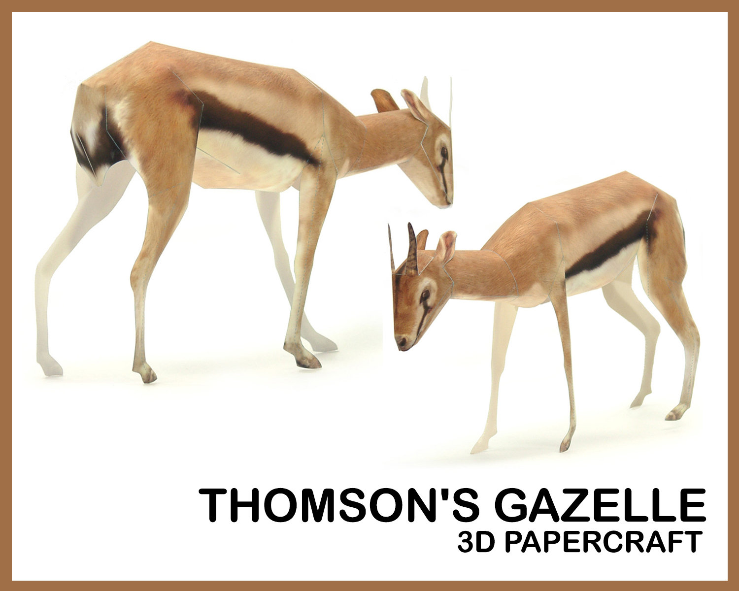THOMSONS GAZELLE 3D Papercraft / 3d Origami / Origami Kit / 3d Model ...
