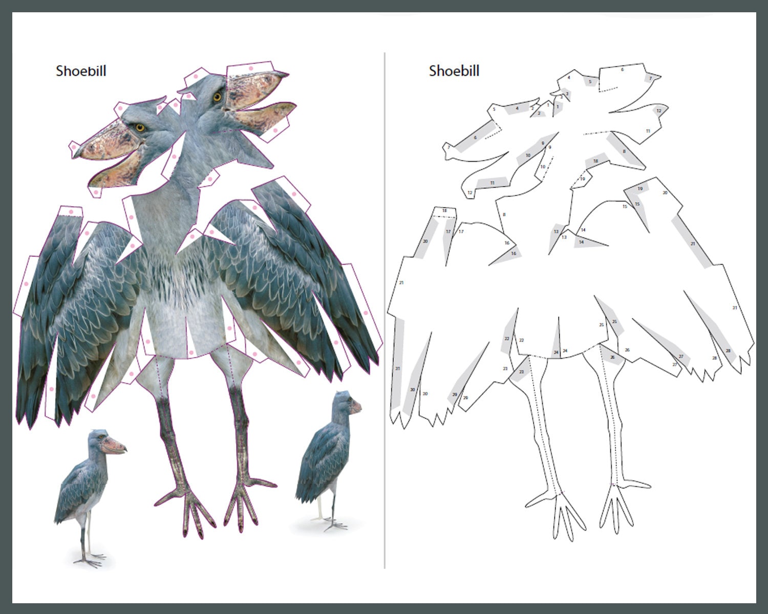 SHOEBILL 3D Papercraft / Papercraft Animals / 3d Origami / Papercraft ...