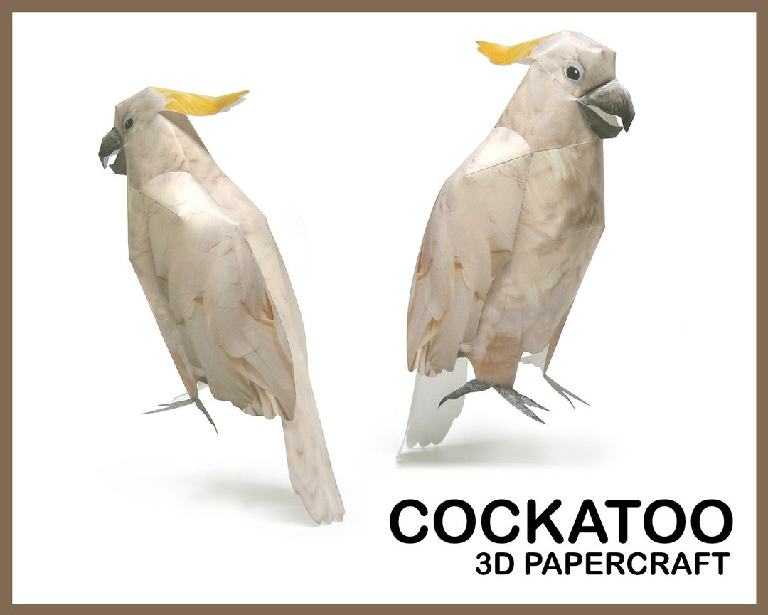 COCKATOO 3D Papercraft / 3d Origami / Papercraft Animals / Parrot 3d ...