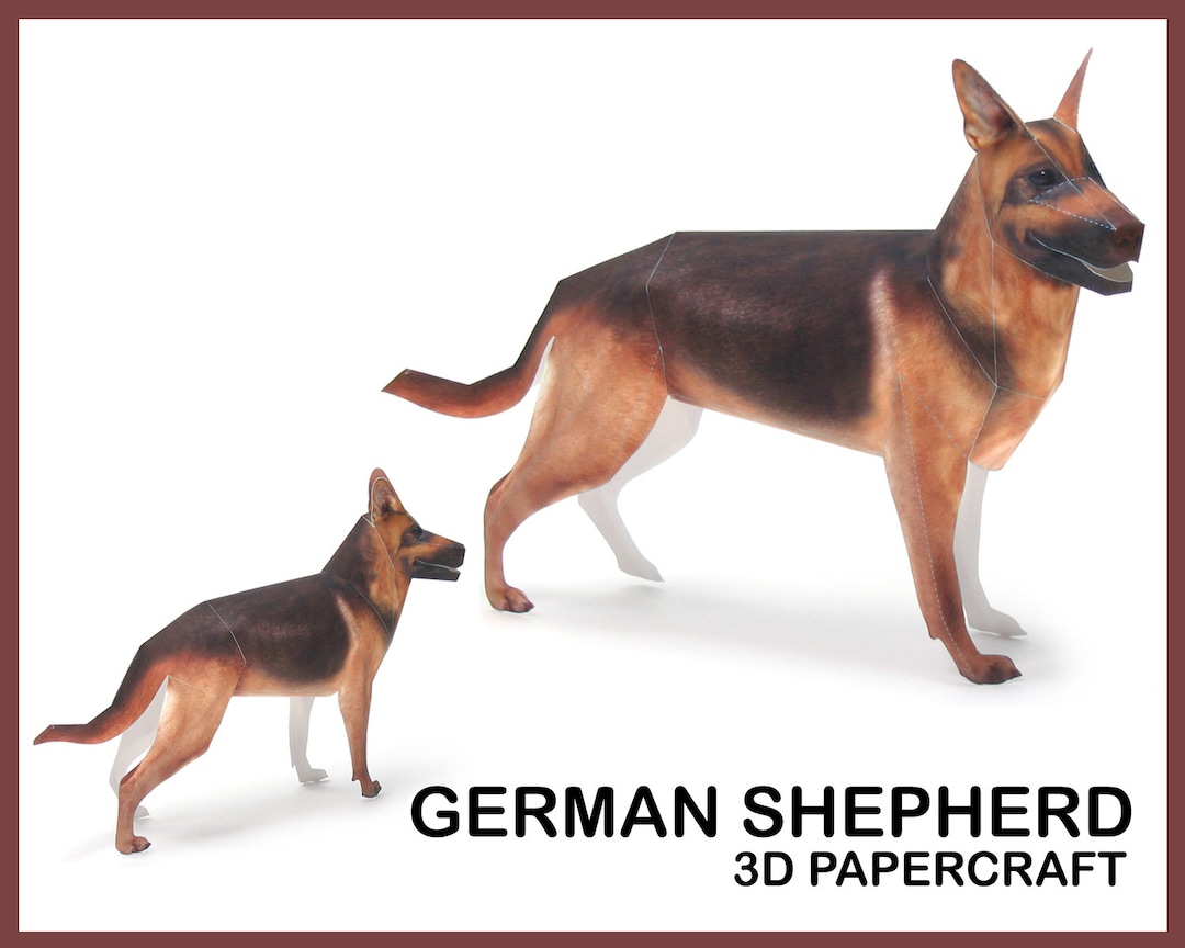 GERMAN SHEPHERD 3D Papercraft / DIY German Shepherd Pdf Digital ...