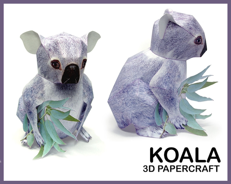 KOALA 3D Papercraft / 3d Origami Koala / 3d Printing / Papercraft ...