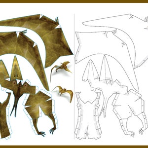 PTERANODON 3D Papercraft / Standing Pteranodon Paper Craft / 3d ...