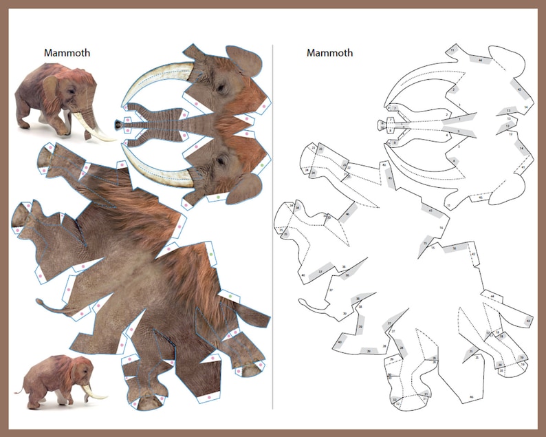MAMMOTH 3D Papercraft / Digital File for Papercraft / Printable PDF ...
