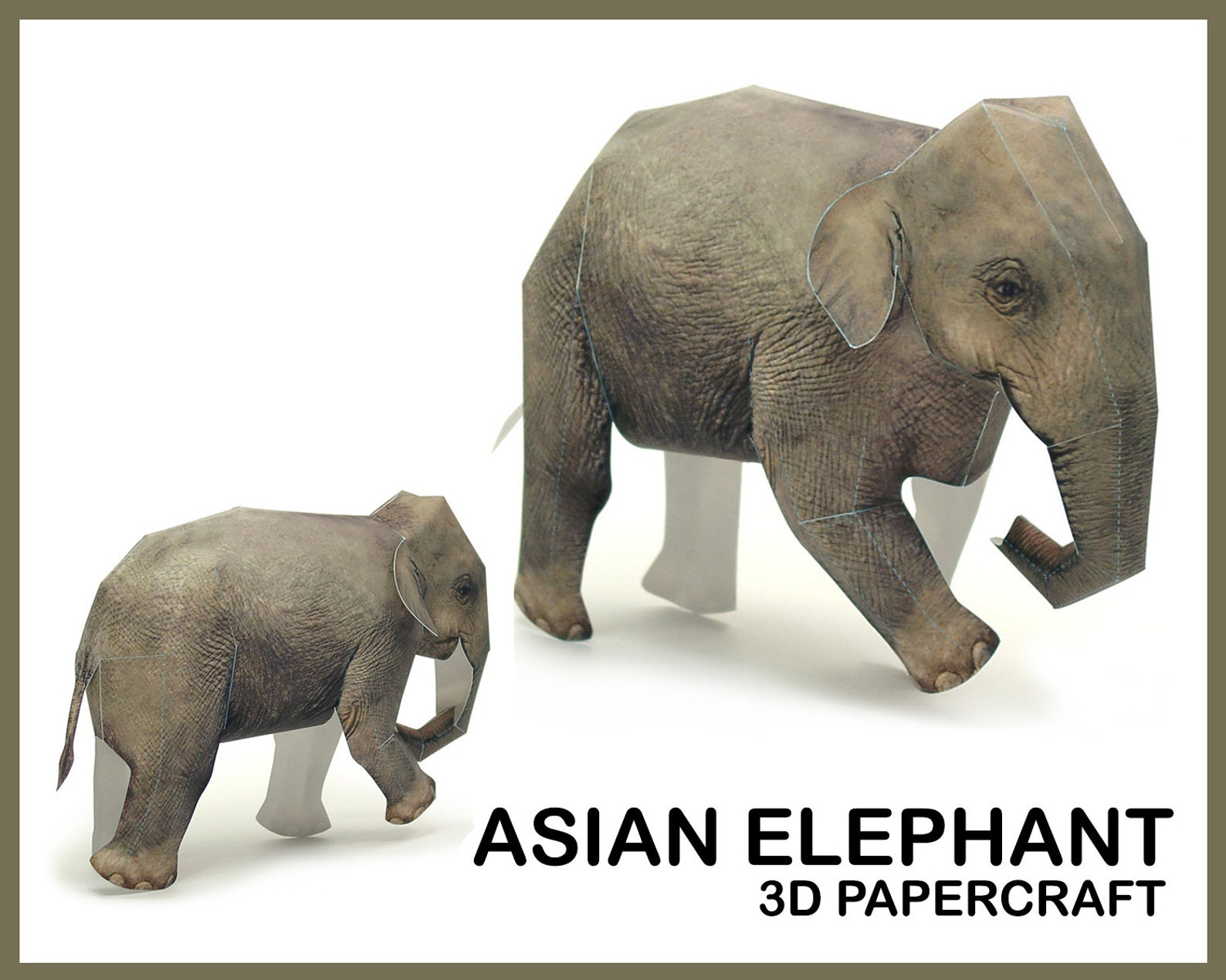 ASIAN ELEPHANT 3D Papercraft / Elephant Sculpture / Elephant Decor / 3d ...