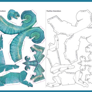 PANTHER CHAMELEON 3D Papercraft / Papercraft Animals / Paper Sculpture ...
