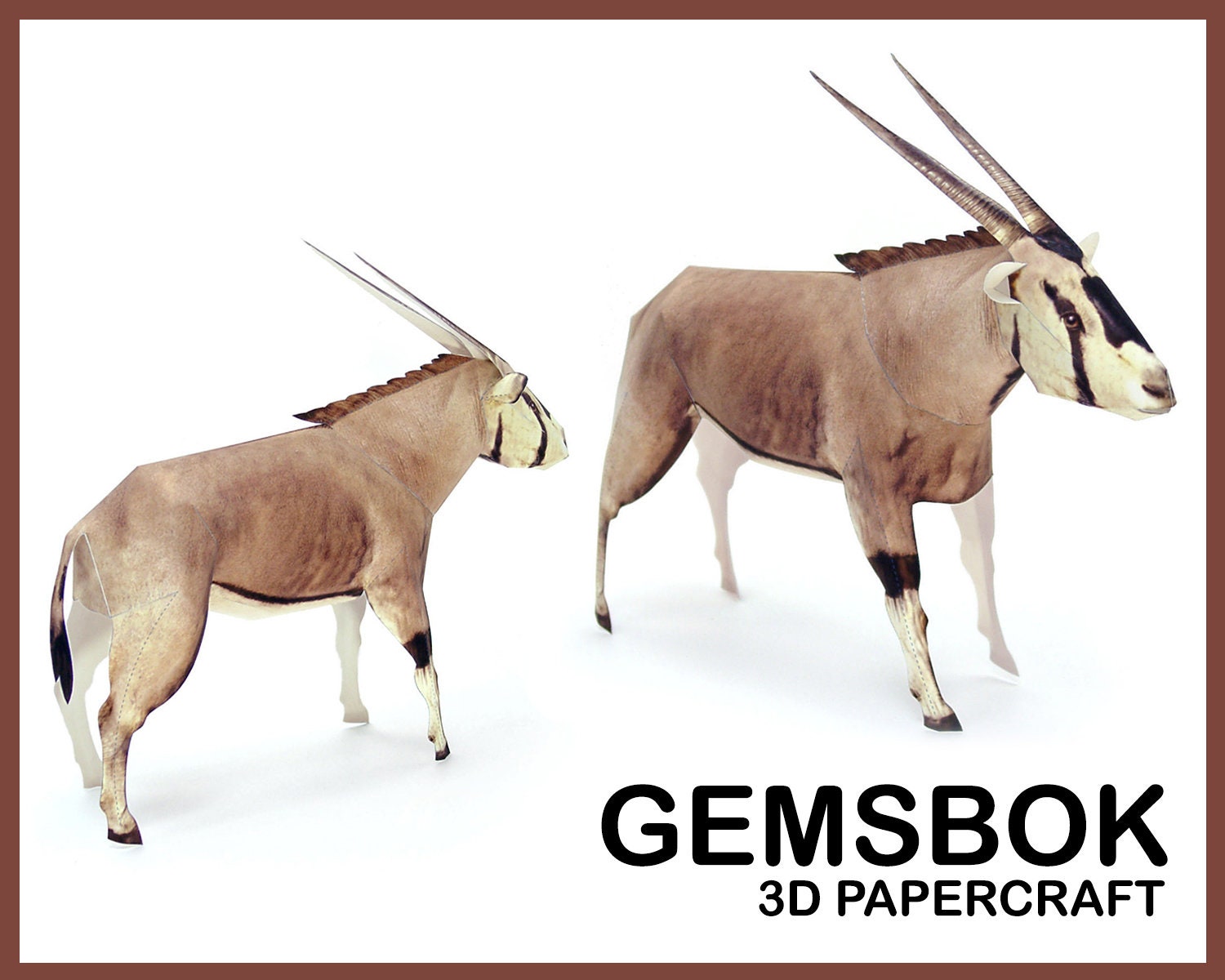 GEMSBOK 3D Papercraft / 3d Origami Animal / Papercraft 3d Model ...