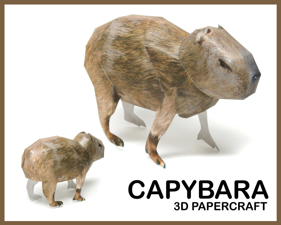 CAPYBARA 3D Papercraft / 3d Origami / Capybara Paper Model / - Etsy Denmark