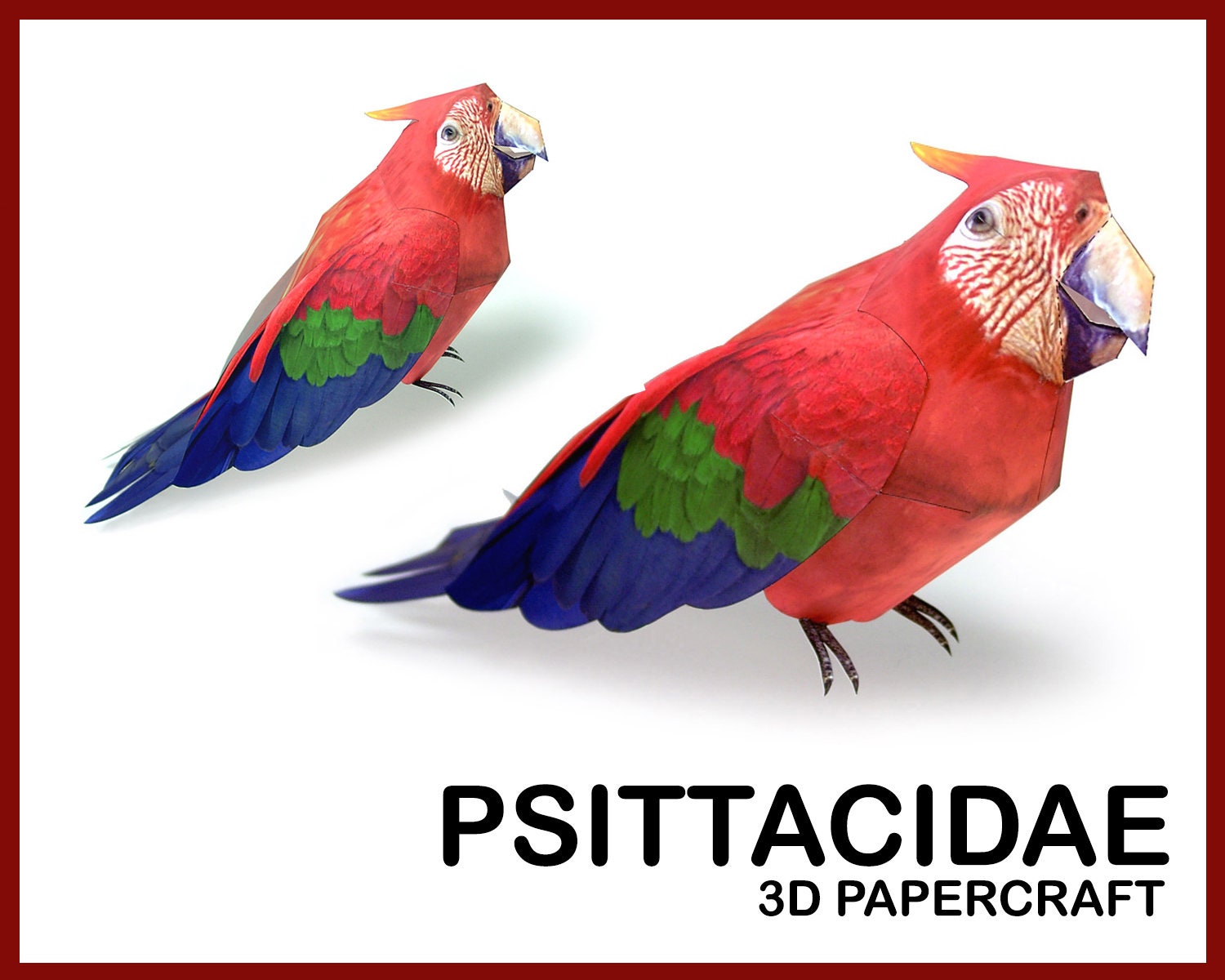 PSITTACIDAE 3D Papercraft / 3d Origami / Papercraft Animals / Parrot 3d ...