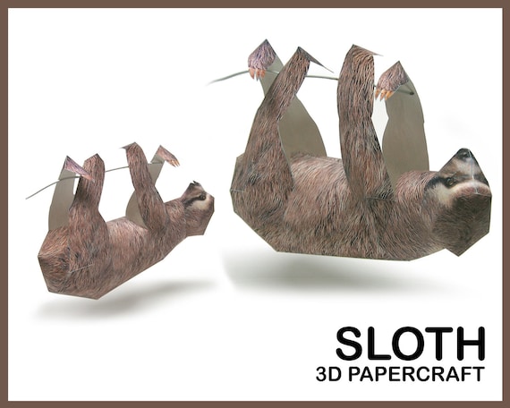 SLOTH 3D Papercraft / 3d Origami Sloth Art / Sloth Paper Model - Etsy
